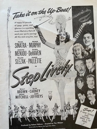 Step Lively, Frank Sinatra, Gloria DeHaven, Full Page Vintage ...