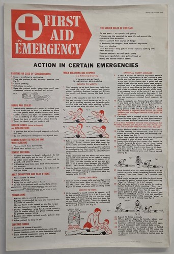 First Aid in Emergency Poster | eBay UK