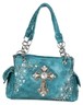 Zzfab Rhinestone Cross Embroidered Floral Western Handbag Black B9101 ...