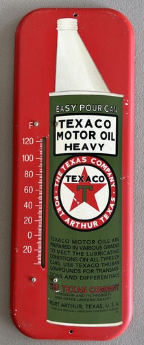 Vintage 1998 Texaco 16" Thermometer Sign Motor Oil Heavy Texas Company ...