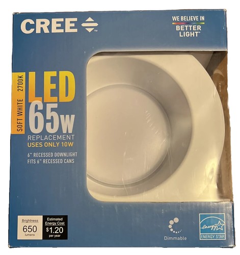 Cree LED 6 Inch Retrofit Recessed Downlight 65w Soft White 2700k for ...