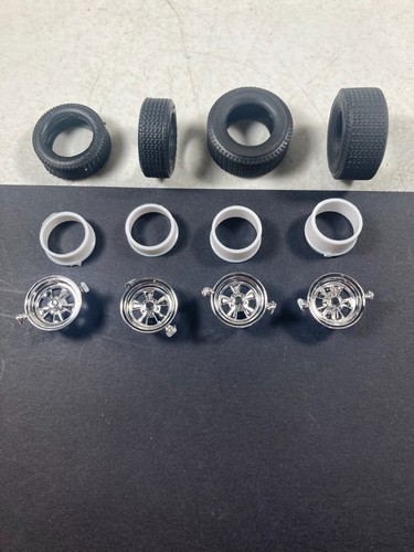 AMT 1929 Ford Woody/Pickup. Chrome Cragar Mags w/Black wall Tire Set 1/ ...