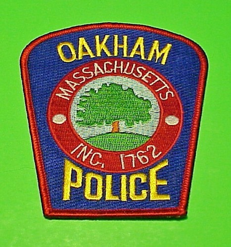 OAKHAM MASSACHUSETTS 1762 MA 4 1/4" POLICE PATCH FREE SHIPPING!!! | eBay