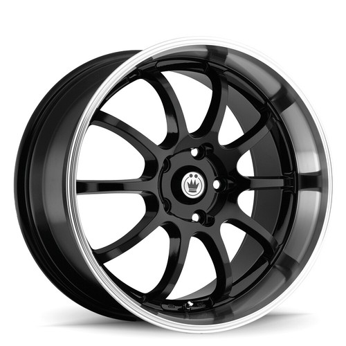 15x7 +38 Konig Lightning 4x100 Black/Machine Lip Wheels (Set of 4) | eBay
