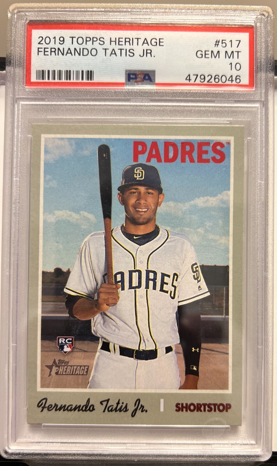 Fernando Tatis Jr. 2019 Topps Heritage #517 Base PSA 10 Price Guide ...