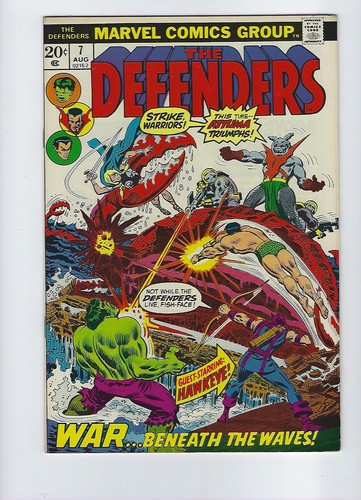 Defenders #7 Marvel 1973 Flat tight and glossy! VF/VF or better! Attuma ...