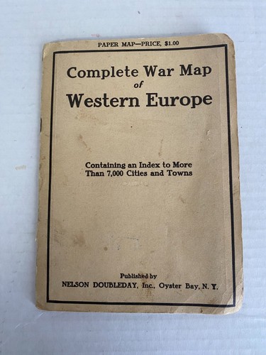 Rare 1918 Complete World War 1 Map of Western Europe - Nelson Doubleday ...