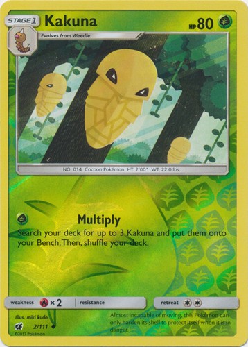 LP Pokemon Kakuna - 2/111 - Uncommon - Reverse Holo Lightly Played ...