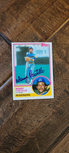 1983 TOPPS SIGNED CARD MANNY CASTILLO SEATTLE MARINERS KANSAS CITY ...