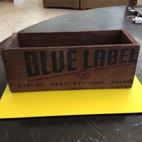 Vintage Wooden Pabst Ett Corp Blue Label Cheese Box Five Pounds Chicago ...