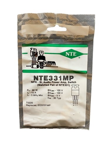 2 Pack NTE331 (NTE331MP) NPN-Si, Audio Power Amp, Switch TO220 ECG331MP | eBay