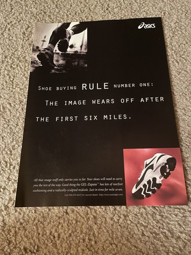 Vintage 1996 ASICS GEL-ZAPATA Running Shoes Poster Print Ad 1990s | eBay