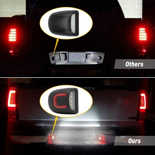 Red Tube LED White License Plate Lights For Chevy Silverado GMC Sierra ...