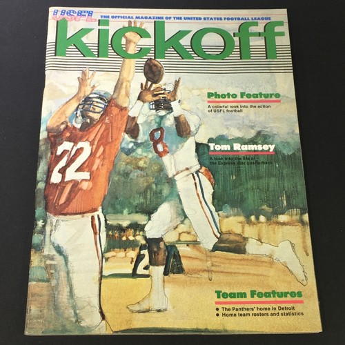 VTG USFL Kickoff Magazine Vol. 1 No. 5 - Tom Ramsey / Michigan Panthers ...