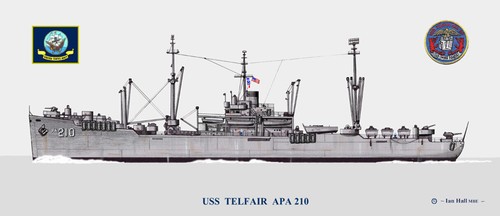 USS Telfair APA-210 Ship Print US Navy | eBay