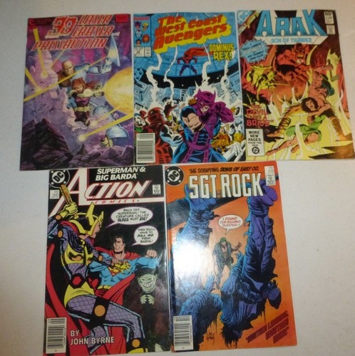 Lot of 5 DC, Marvel and Eclipse Vintage Comics,Superman,Sgt Rock ...