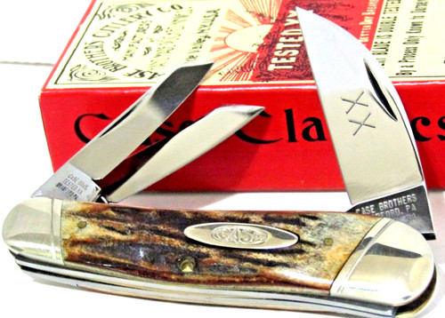 Case Classic 5355 Wharncliffe Whittler knife - Genuine INDIA SAMBAR ...