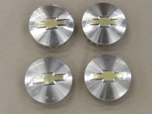 Aluminum Wheel Center Caps Set Of 4 22837060 Chevy Logo -Some scuffs | eBay