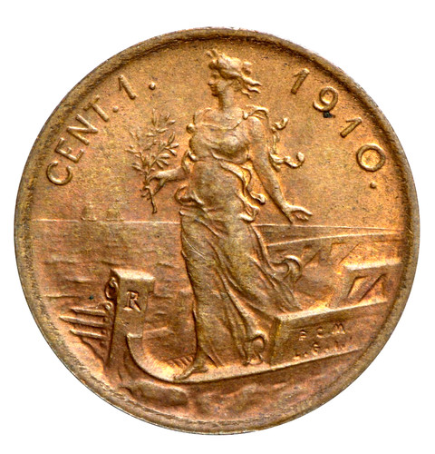 Italy 1 cent 1910 Prora Kingdom Vittorio Emanuele III Red Copper UNC | eBay