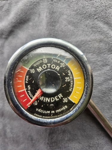 Vintage Stewart Warner Motor Minder Vacuum Gauge | eBay