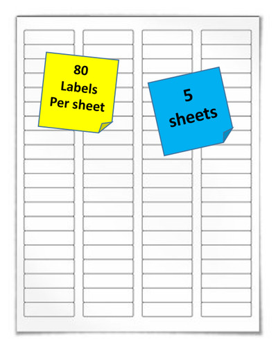 Generic Return Mailing Labels, 5 sheets of 80 each, 400 labels, 1/2" x ...