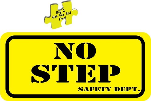 No Step Safety Dept. Safety Yellow Decal Sticker 2.5" x 5.49." Buy 2 ...