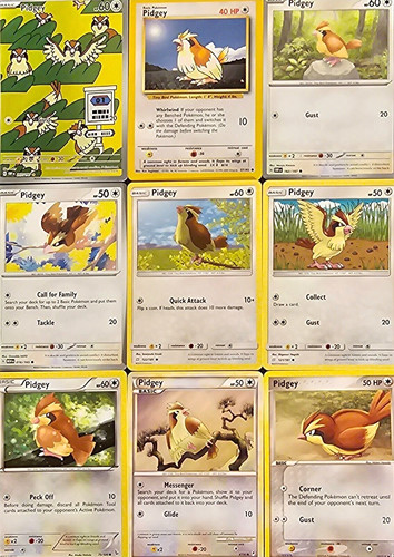 (9x) Pidgey Base Set Pokemon Card Collection Set Deck Building ...