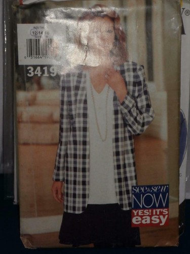 Butterick See & Sew Sewing Pattern 3419 Woman's Jacket Top Skirt 12 | eBay