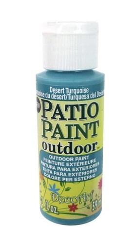 DecoArt Patio Paint Outdoor Acrylic Paint, Desert Turquoise, 2 Fl. Oz ...