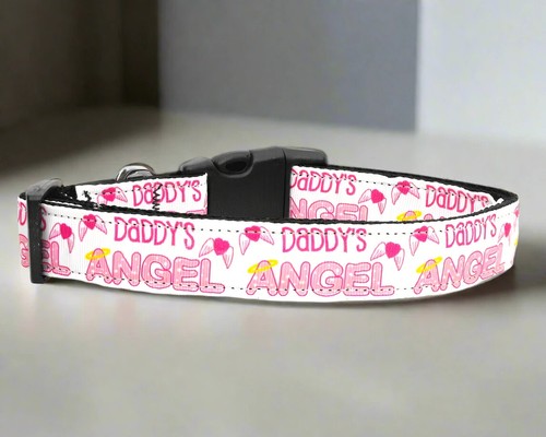 Daddy's Angel Dog Collar 1" Wide | 10–18" Neck | Cute Pet Collar | Made ...