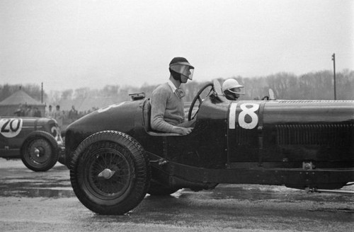 Peter Walker, ERA, on the grid before the start of the race 1937 Old ...