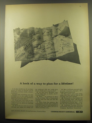 1959 Connecticut General Insurance Ad - A heck of a way to plan for a ...