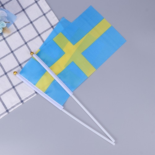 50 Pcs Hand Held Sweden Stick Flags Small Size For Sports Events And ...