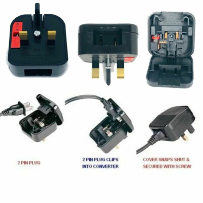 2 Pin To 3 Pin Plug Adapter for sale | eBay UK