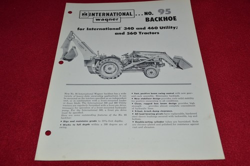 International Harvester Wagner 95 Backhoe Dealer's Brochure YABE14 | eBay