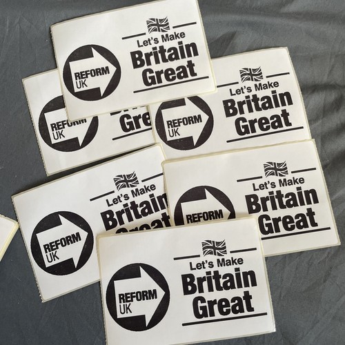 Pack of 10x Reform UK Stickers - Great Britain Nigel Farage Make ...