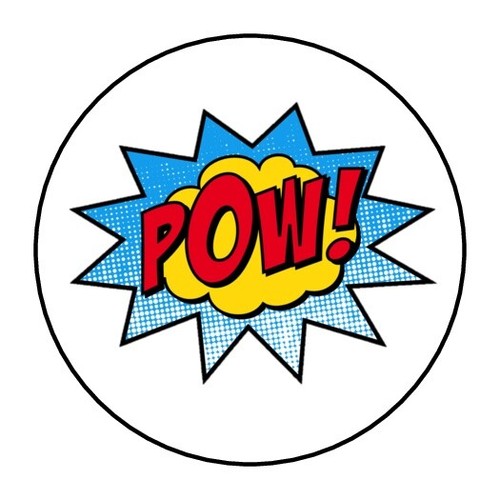30 Pow Super Hero Envelope Seals Labels Stickers 1.5" Round heroes ...