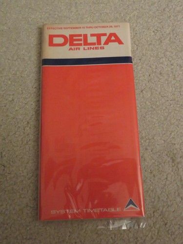 Delta Air Lines Timetable September 15, 1977 = | eBay