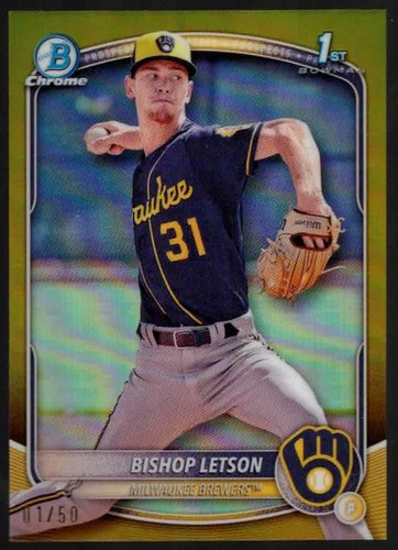 2025 Bowman Chrome Prospects Gold Refractor 1/50 Bishop Letson #BCP-30 ...