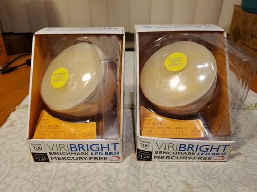 2 Viribright Benchmark LED BR30 Light Bulb White 10w 2800K 700 lumens ...