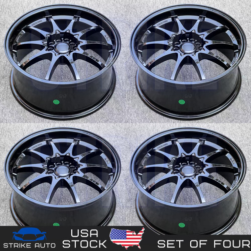 New Set of 4 Rims Wheels 4pcs 18 inch 18" 5x100 8.5J +42 Black JDM ...