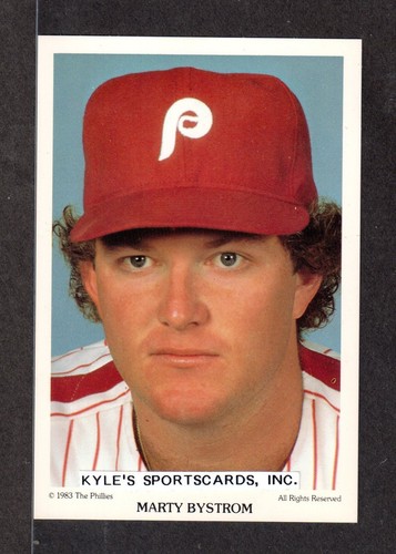 1983 TASTYKAKE PHILLIES Marty Bystrom UNSIGNED 3-1/2 x 5-1/4 COLOR PHOTO CARD 2 | eBay