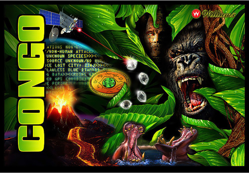 Williams Congo Pinball Machine Alternate Translite AWESOME REPLACEMENT ...