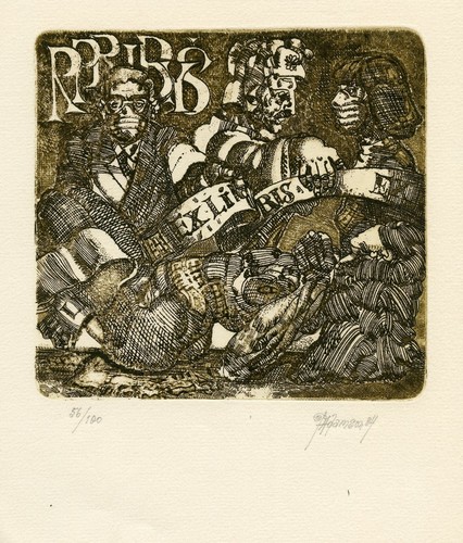 Original Surrealistic, Numbered Etching Ex libris Art Print by Jaak ...