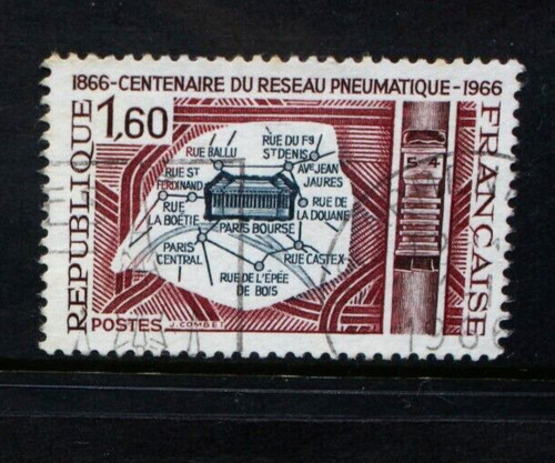 FRANCE 1966 Centenary of Paris Pneumatic Post 1f60. Set of 1. Fine USED ...