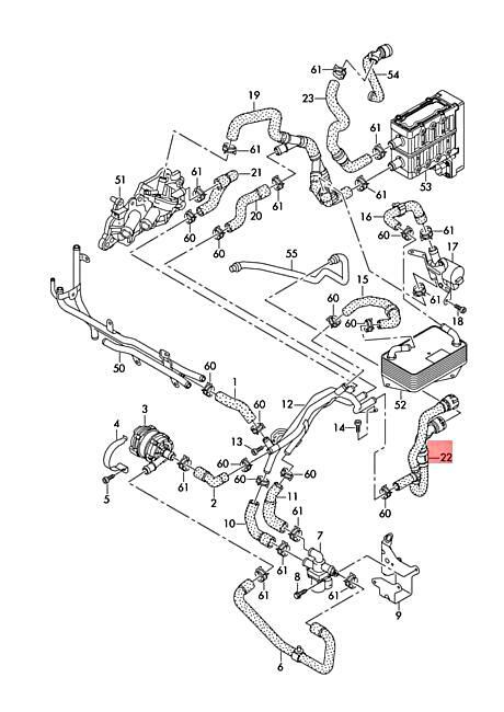 Genuine AUDI SKODA VW Coolant Hose With Quick Release Coupling ...