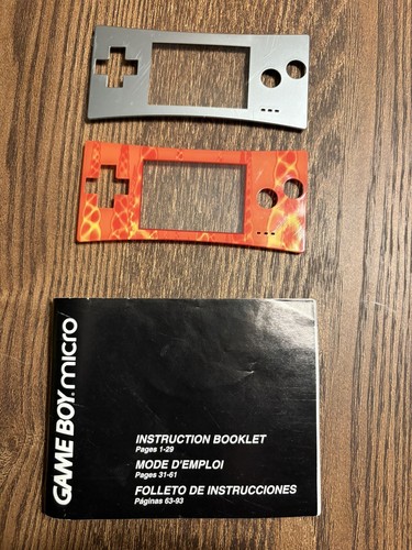 Gameboy Micro OEM Faceplates - Flames/silver & Instruction Booklet | eBay