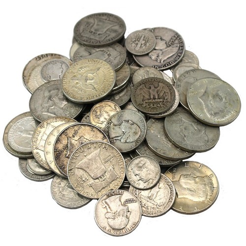90% Junk Silver US Coins lot of 1/2 oz. Standard Wt.-Pre 1965-No Clad ...