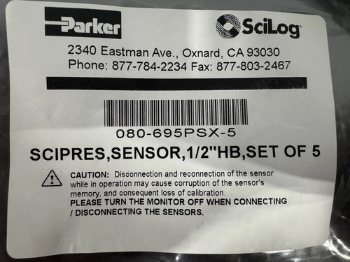 5Pk New SciLog SciPres Pressure Sensor Flow Cell 080-695PSX; 1/2" Barb ...