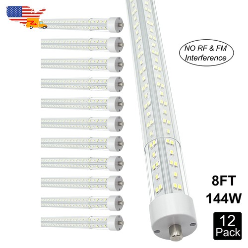 12 Pack T8 8FT LED Tube Light Single Pin FA8 8FT LED Shop Lights 144W ...